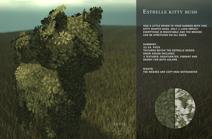 Second Life Marketplace Estrelle Kitty Bush
